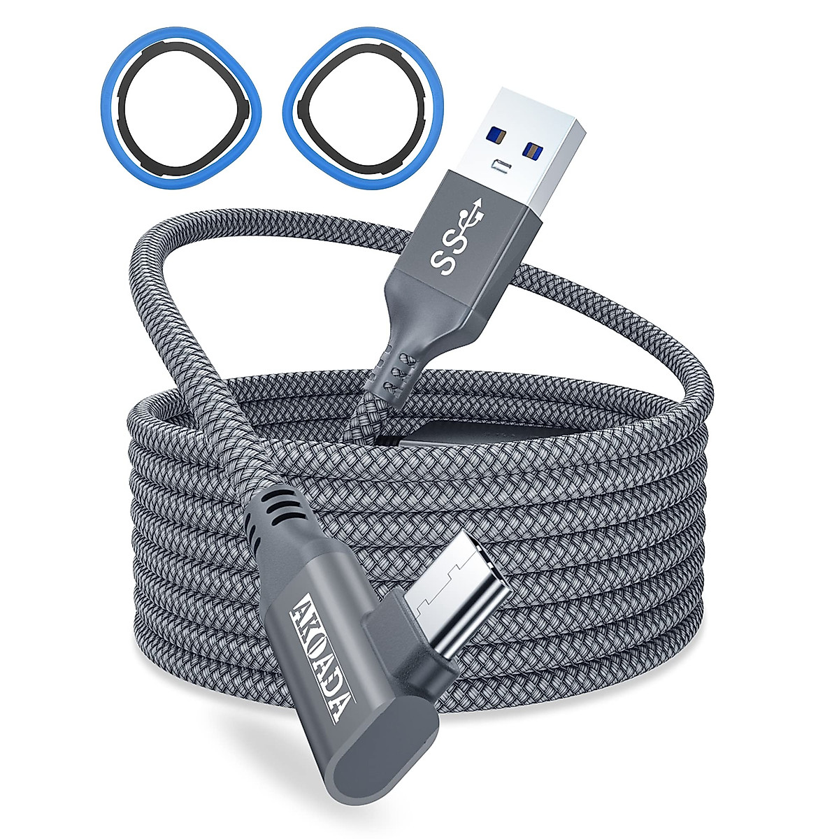 AkoaDa 20 FT Link Cable for 0culus Quest 2, Link Cable for Quest 2,Pico 4 and PC,Steam VR, Long USB 3.0 to USB C Cable, Virtual Reality Gaming Accessories for 0culus Quest
