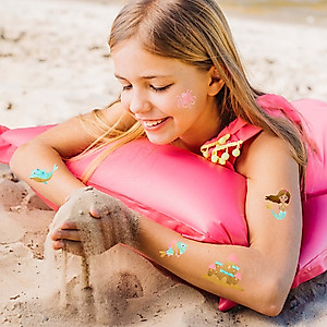 FashionTats Young Mermaid Temporary Tattoos | Pack of 39| MADE IN THE USA | Skin Safe | Party Supplies & Favors | Removable