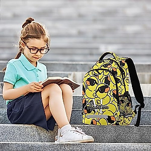 MCHIVER Rubber Duck Sunglasses Personalized Kids Backpack Custom for Boys & Girls 16.7 Inch School Backpack for Teen with Adjustable Buckle Backpacks for School & Picnic