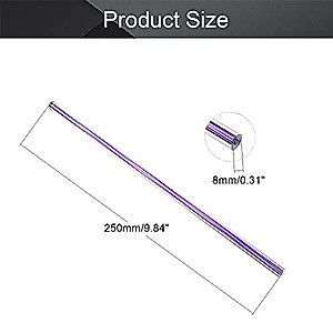 Fielect Deep Purple Straight Line Acrylic Round Rod Standard Plexiglas PMMA Bar Tolerance for DIY 8mm Diameter 250mm Height 1Pcs
