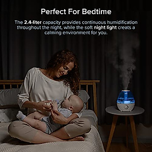 LEVOIT Humidifiers for Bedroom Large Room Home, 6L Warm and Cool Mist Ultrasonic Air Vaporizer for Plants and Whole House (2.4L Water Tank), Built-in Humidity Sensor, Essential Oil Diffuser, Whisper Quiet, Timer, White