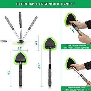 Windshield Cleaner Tool- XINDELL Car Window Cleaning Supplies Wash Kit Essentials Interior Windshield Washer Brush for Auto Glass Truck Vehicle Accessories