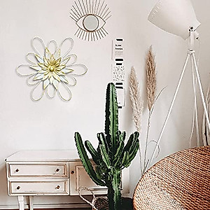 hogardeck Metal Flower Wall Decor - 13" Metal Floral Wall Decoration for Bedroom, Living Room, Bathroom, Kitchen, Outdoor Wall Art