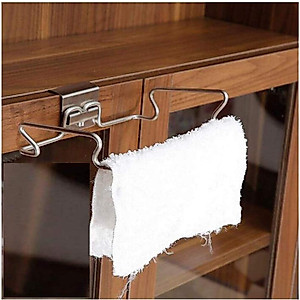 Hanging Stainless Steel Trash Bag Holder Recycled Reusable Disposable Plastic Shopping Grocery Bags Holder for Kitchen Cabinets Doors and Cupboards