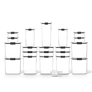 Rubbermaid Brilliance Pantry 20-Piece Set, Clear and Airtight Food and Pantry Storage Containers, 15