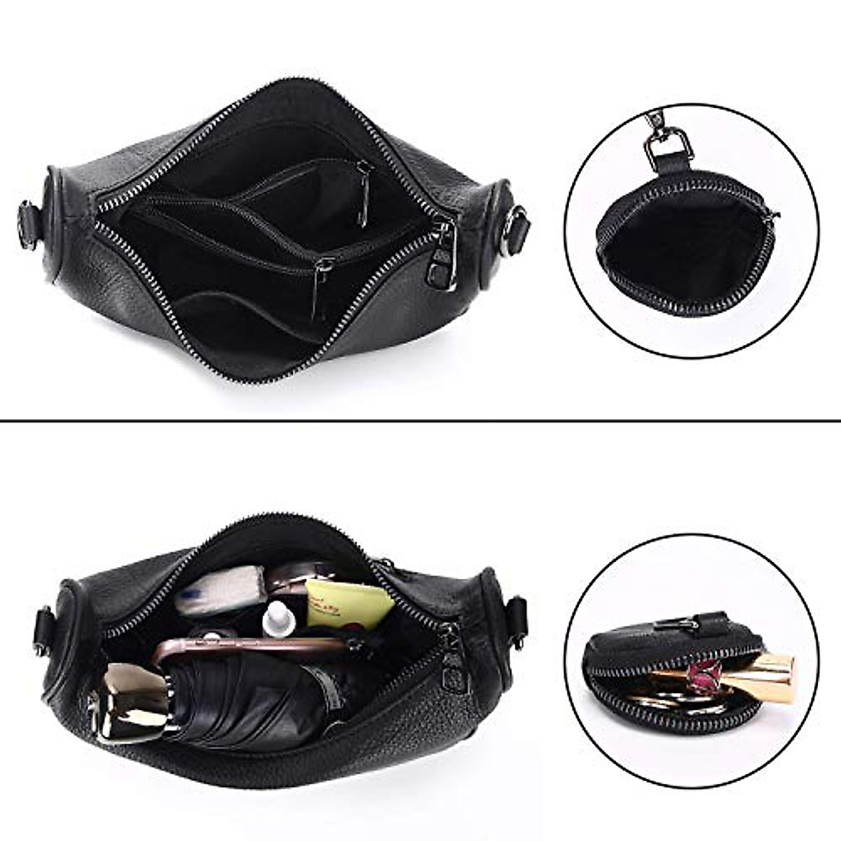 YALUXE Leather-Crossbody-Bags-for-Women Fashion Shoulder Handbag with Coin Purse