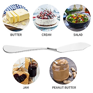 KINMINGZHU 6pcs Stainless Steel Butter Knife, Cheese/Butter Spreaders, Breakfast Spreads Knives,Cheese and Condiments(Silver