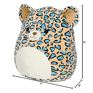 Squishmallows Official Kellytoy Plush 8" Liv The Teal Leopard - Ultrasoft Stuffed Animal Plush Toy