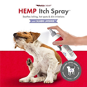 Petkin Hemp Anti Itch Spray for Dogs and Cats – with Hemp Oil & Calming Lavender Extract, 8 fl oz – Reduce Itching, Hot Spots and Skin Irritation – Soothes, Calms & Conditions