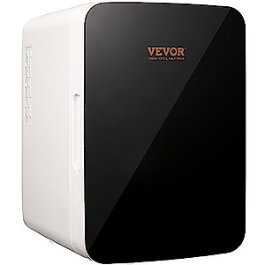 VEVOR Mini Fridge for Bedroom 10 Liter/12 Can Portable Refrigerator, Luxury Small Beverage Cooling for Skincare Food Breast Milk Chill AC/DC Cooler Warmer for Office Dorm Car, Black