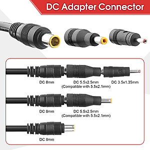 PAEKQ Solar Panel Connector to DC 8mm Adapter Cable, Solar Connectors Extension Cable 6Ft 14AWG with DC 5.5x2.5mm and DC 3.5x1.35mm Adapter for Jackery GZ Yeti and 8mm Input Port Solar Generator