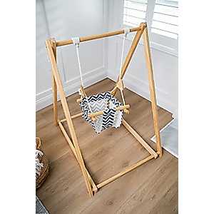 Avenlur Spruce Baby, Toddler Foldable Swing Set with Stand Children Ages 6 Months to 3 Years Montessori, Waldorf Style Self Standing Indoor Swingset Home, Child Day Care, Preschool