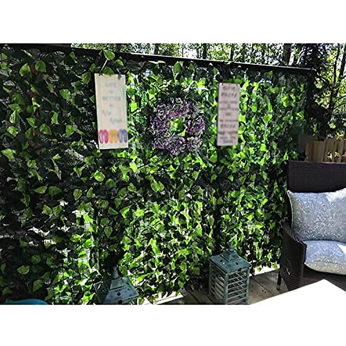 HACSYP Expandable Faux Privacy Fence Artificial Ivy Privacy Fence Screen | Artificial Green Leaf Plant Fence 40X118 Inch Wall Fence Panel | Terrace Garden Wedding Outdoor Decoration