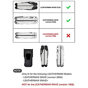 iGuerburn 360° Rotation Sheath for LEATHERMAN Wave & Wave Plus +, Wave Plus Case Holder, Leatherman Belt Clip Holster for 1.5"/1.75" Belt