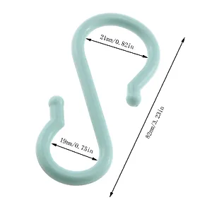 E-outstanding 8pcs Plastic S Shaped Double Head Hanger Hook Bathroom Nail Hooks Wardrobe Clothes S Hooks, Blue S Size 8.2cm