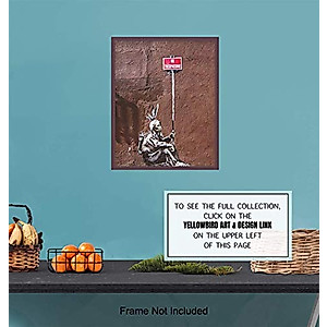 No Trespassing Sign - Banksy Wall Art Poster - 8x10 Urban Street Art Mural Print - Room Decor for Home, Apartment, Dorm, Bedroom, Living Room - Gift for Native American Indian Teens, Graffiti Fan