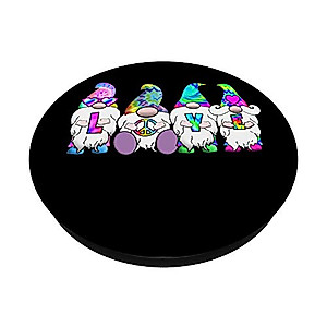 3 Hippie Love Gnomes Tie Dye Hat Peace Groovy Psychedelic PopSockets Swappable PopGrip