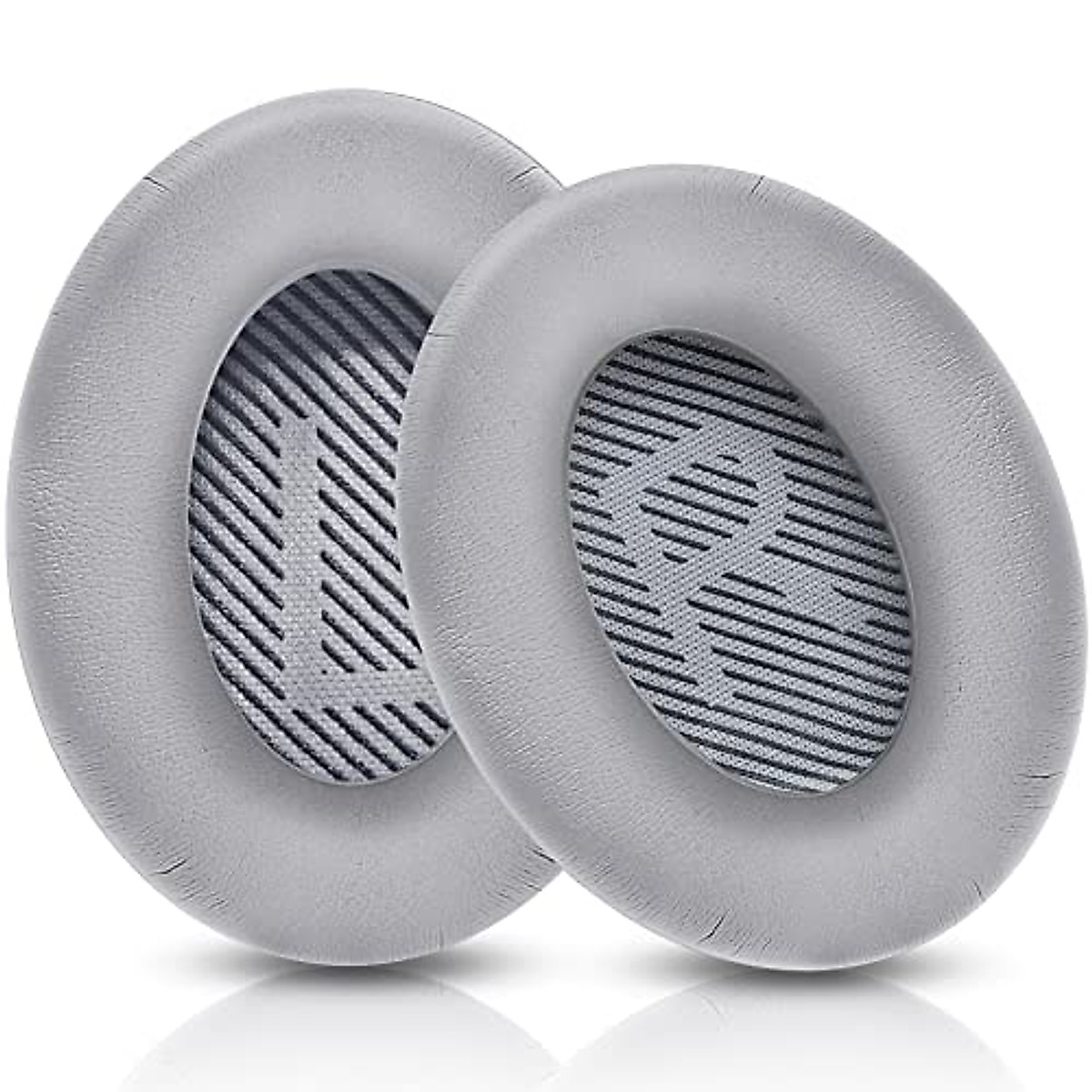 Professional Headphone Replacement Ear Pads for Bose QuietComfort 35 QC 2 15 25 Earpads Cushion for QC2 QC15 QC25 SoundTrue SoundLink Around-Ear Headphones (QC35/35ii, Silver Cushion + Grey Mat)