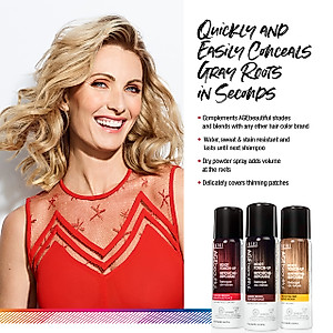 AGE beautiful Root Touch Up Hair Color Spray | Touch-Up Gray Concealer | Temporary Cover Up | Adds Volume & Covers Thinning Patches | Water, Sweat, Stain Resistant | Black | 2 Fl Oz