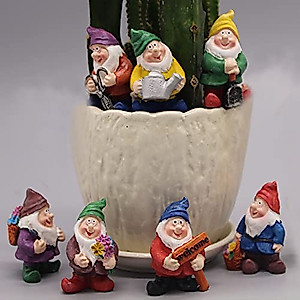 PEATOP Fairy Garden Accessories,Miniature Gnome Figurines Set of 7, Garden Gnome Figurines for Plant Pots Decor, Home Decoration,Fairy Garden