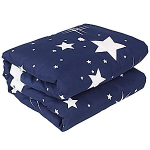 Belsden Ultra Soft Star Baby Comforter, Cozy Breathable Lightweight Crib Quilt for Boys Girls, 34" x 44" Nursery Bedding Baby Toddler Quilted Blanket, Duvet Insert, Space Star Navy Blue