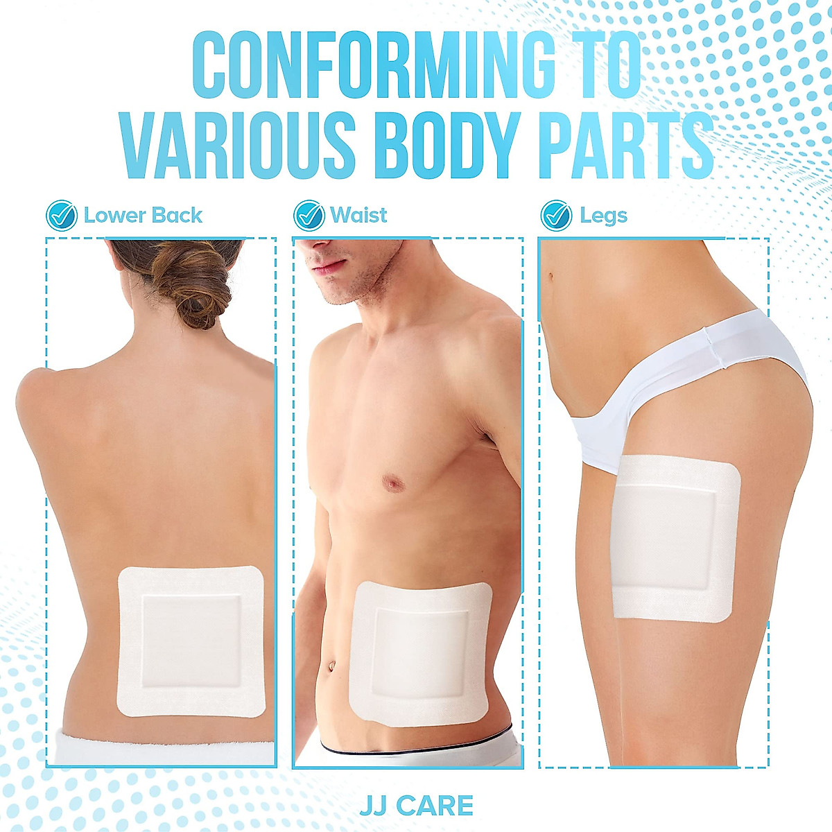 JJ CARE Adhesive Island Dressing [Pack of 25], 6x6 Sterile Bordered Gauze Dressing, Breathable Island Wound Dressing Individually Wrapped with Highly Absorbent Non-Stick Center Pad