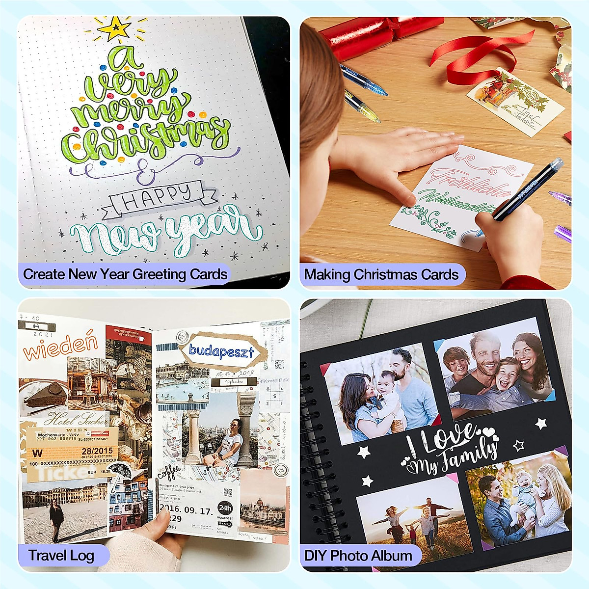 AKARUED Outline Shimmer Markers Set: Self Outline Metallic Marker Glitter Pens Set, 12 Colors Double Line Pens Fancy Markers for Kids Ages 8-12 Christmas, Birthday, Greeting Card Making