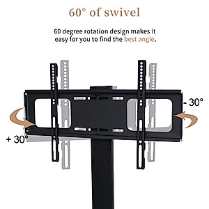 Universal TV Stand Wooden Swivel TV Stand with Storage for 32'' - 65'' TV. Height Adjustable Floor TV Stand with Tempered Glass. Entertainment Center with Mounting TV Stand