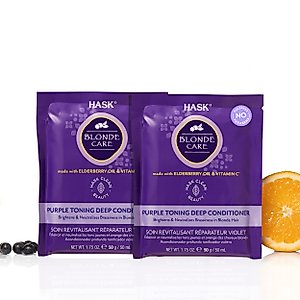 HASK BLONDE CARE Deep Conditioner Treatments for all hair types, color safe, gluten free, sulfate free, paraben free - Pack of 12