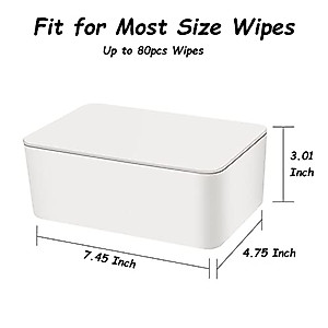 Wipes Dispenser, Wipe Holder for Baby & Adult, Seposeve Refillable Wipe Container, Keeps Wipes Fresh, Far from Dirty Wipes, Easy Open/Close Wipes Pouch Case, White