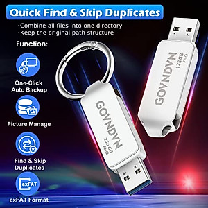 GOVNDVN Photo-Stick-Computer 256GB Easy-One-Click-Photo-Backup-Stick for Computer Photosticks Backup Photos Videos Organizer-Device Storage-Memory-Sticks USB Flash-Drive PC Windows Mac Laptop