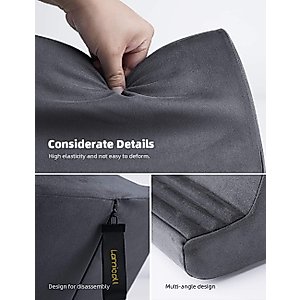 Lamicall Tablet Pillow Stand, Soft Pad for Lap - Tablet Holder Dock for Bed with 6 Viewing Angles, Compatible with iPad Pro 9.7, 10.5, 11, 12.9 Air Mini, Kindle, Galaxy Tab, E-Reader, Dark Gray
