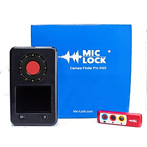 Mic-Lock Camera Finder Pro Black - Anti-Spy Hidden Camera Detector with Light Mode, Night Vision Mode, & Camera Finder Trainer