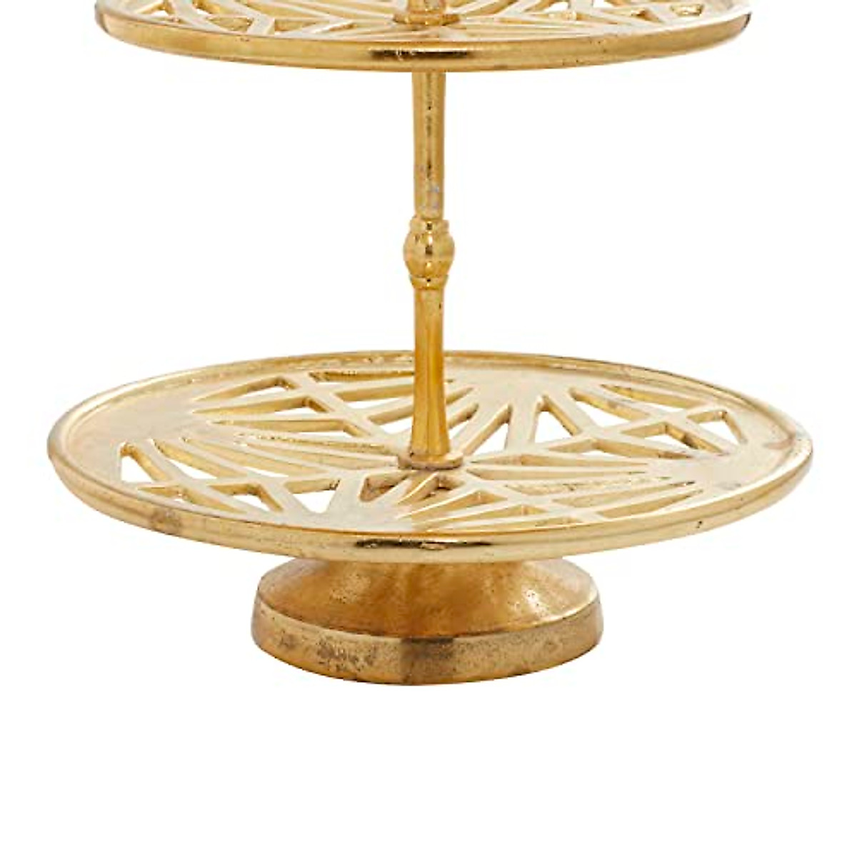 Deco 79 Aluminum 3 Tiered Tiered Server, 13" x 13" x 21", Gold