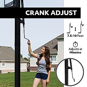 Lifetime Crank Adjust In Ground Basketball Tempered Glass Backboard, 54", Clear and Spalding Street Outdoor Basketball 29.5"