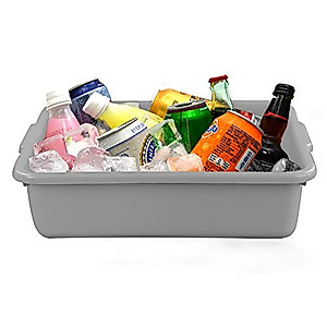 Obstnny 8 L Small Commercial Bus Tub Box, Plastic Wash Pan Basin, 5 Packs