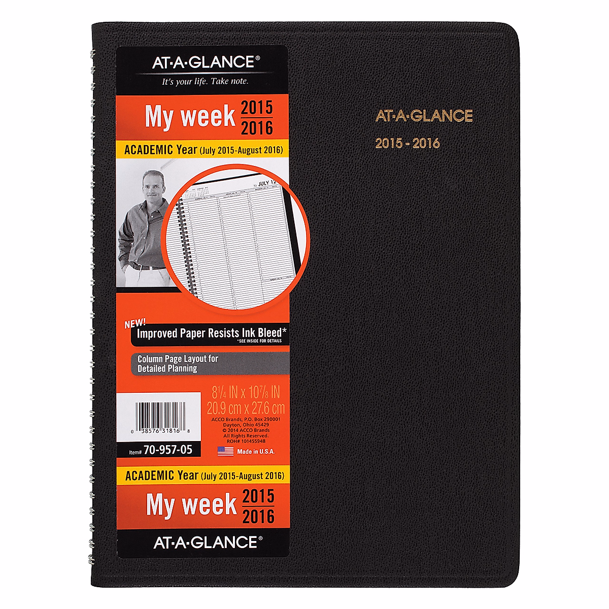 AT-A-GLANCE Weekly Planner/Appointment Book, Academic Year, 14 Months, July 2015–August 2016, 8.25 x 10.88 Inch Page Size (70-957-05)