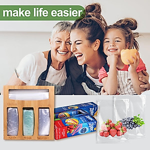 Bag Storage Organizer for Drawer, Food Storage Bags Organizer Baggie Organizer Holders Dispenser for Kitchen Drawer, Suitable for Gallon, Sandwich & Snack Bags