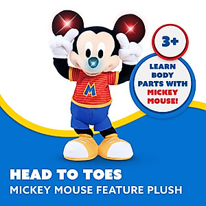 Disney Junior Mickey Mouse Head to Toes Plush with Motion, Sounds, Phrases, Officially Licensed Kids Toys for Ages 3 Up by Just Play