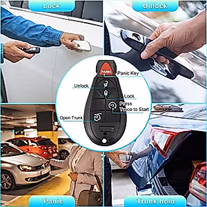 X AUTOHAUX Replacement Keyless Entry Remote Car Key Fob M3N5WY783X 433Mhz for Jeep Grand Cherokee 2008-2010 for Commander 2008 2009 2010 5 Buttons with Door Key