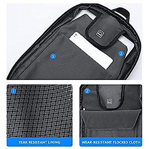 FENRUIEN Anti Theft Laptop Backpack for Men, Expandable Water Resistant Hardshell Backpack with USB Port, Black Business Travel Computer Bag 15.6 Inch