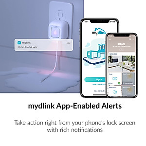 D-Link Wi-Fi Water Leak Sensor and Alarm Starter Kit w/ 2 Add-on Units, Whole Home System with App Notification, AC Powered, No Hub Required (DCH-S1622KT),White