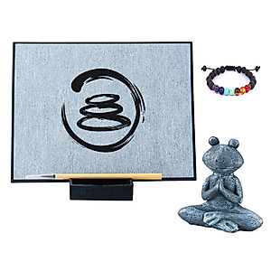 Buddha Zen Board Zen Meditation Board Inkless Drawing Board Ideal Buddha Frog Sculpture Relaxation Gifts for Women Or Men Cool Japanese Gifts