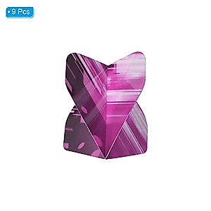 PATIKIL Dart Flights, 9 Pack PET Standard Darts Accessories Replacement Parts for Soft Tip Steel Tip, Thick Stripe Style, Black, Pink