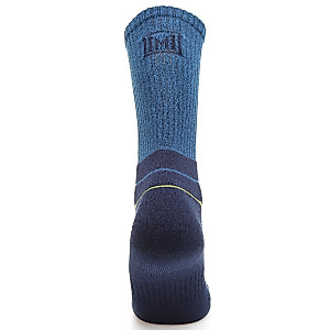 MIRMARU Men's 5 Pairs Hiking Outdoor Trail Running Trekking Moisture Wicking Cushion Crew Socks (M222-LARGE)