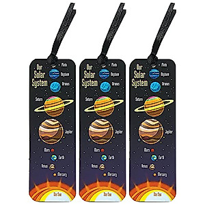 Fun Express 48 Count Laminated Solar System Bookmarks | School Classroom Library Goodie Bags Science Reading Program