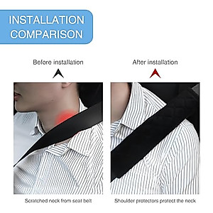 gunhunt 2 PCS Car Seat Belt Shoulder Cover, 9.8" x 2.3" Crystal Velvet Extended Shoulder Neck Pad Protector, Seat Shoulder Strap from Seat Belt Friction, Universal for Cars Accessories (Black)