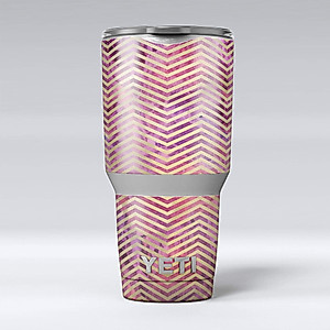Design Skinz Gold Chevron Over Abstract Fumes - Skin Decal Vinyl Wrap Kit Compatible with The Yeti Rambler Cooler Tumbler Cups