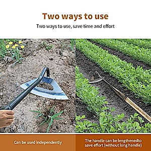 Garden hoe Hollow Hoe Gardening Tool All-Steel Hardened Hollow Hoes Weeding Hoe Portable Household Vegetable Garden Shovel, Soil loosening Planting Tool can be Extended with long hander (0.95)