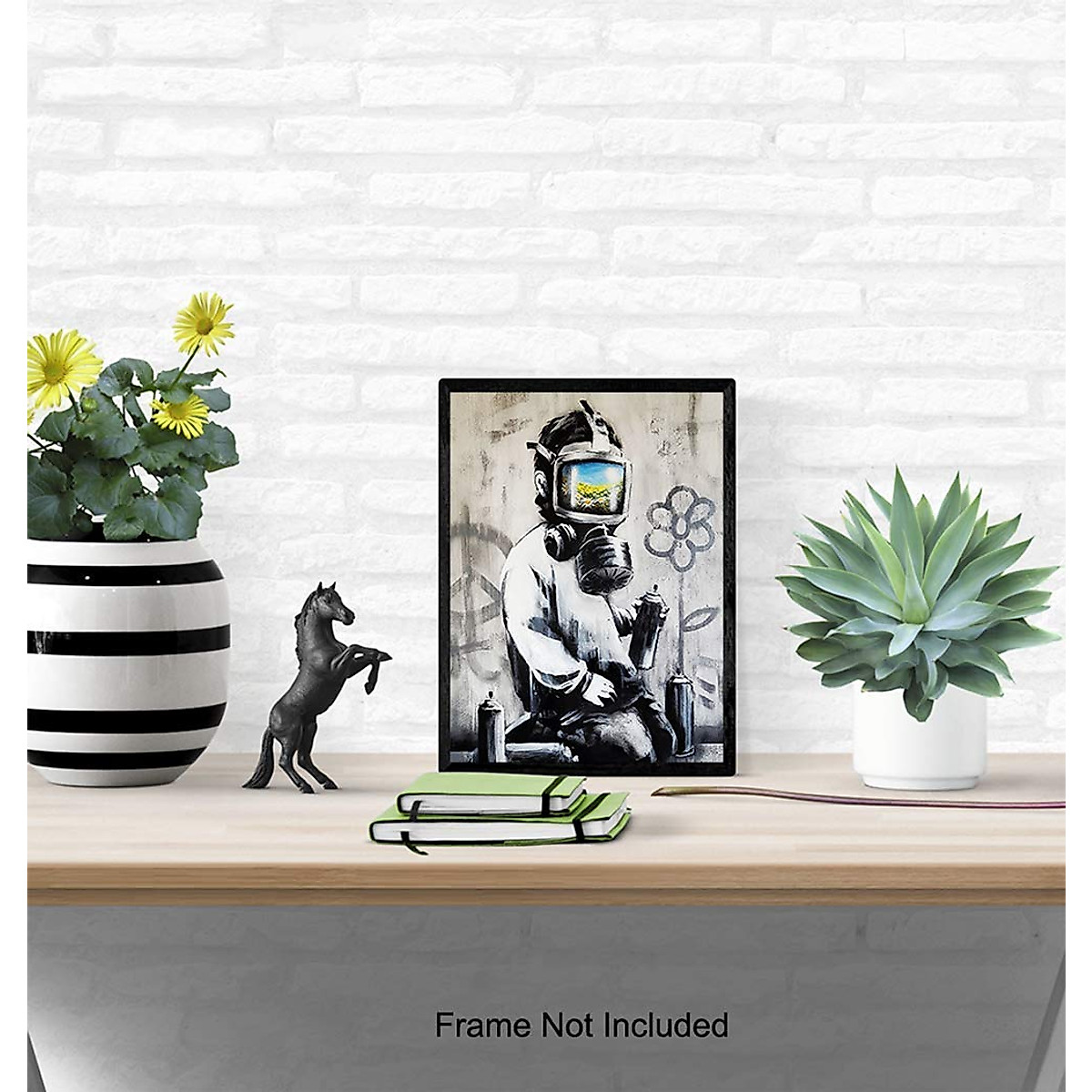 Banksy Urban Street Mural 8x10 Wall Decor Picture - Contemporary Modern Art Graffiti Decoration for Home, Apartment, Office, Bedroom, Dorm, Living Room - Gift for Women, Teens